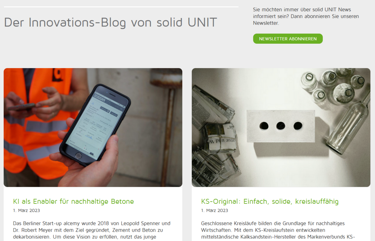 Stets up to date mit solid UNIT